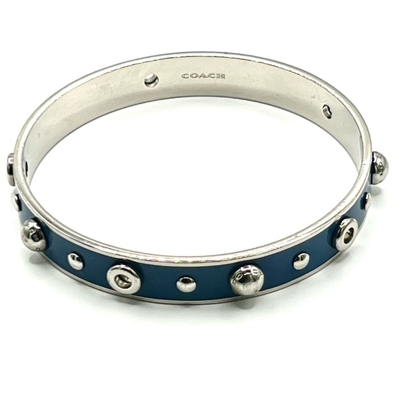 Coach | Jewelry | Coach Blue Enamel Bangle Bracelet | Poshmark